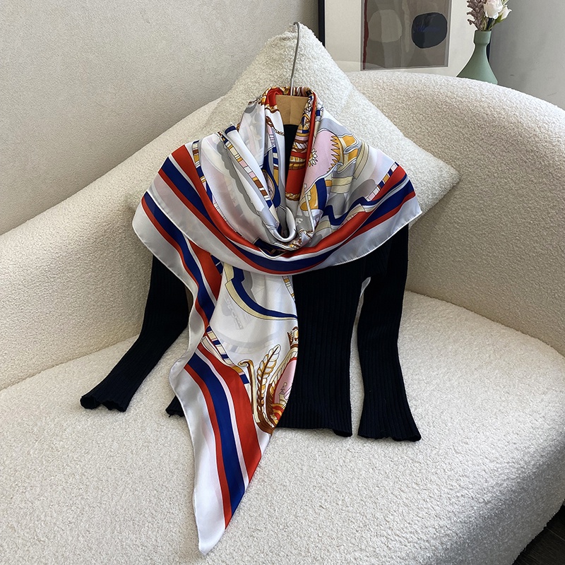 LISA Fashion Scarf 110X110 cm Square Scarf Printed Scarf women Lady ...