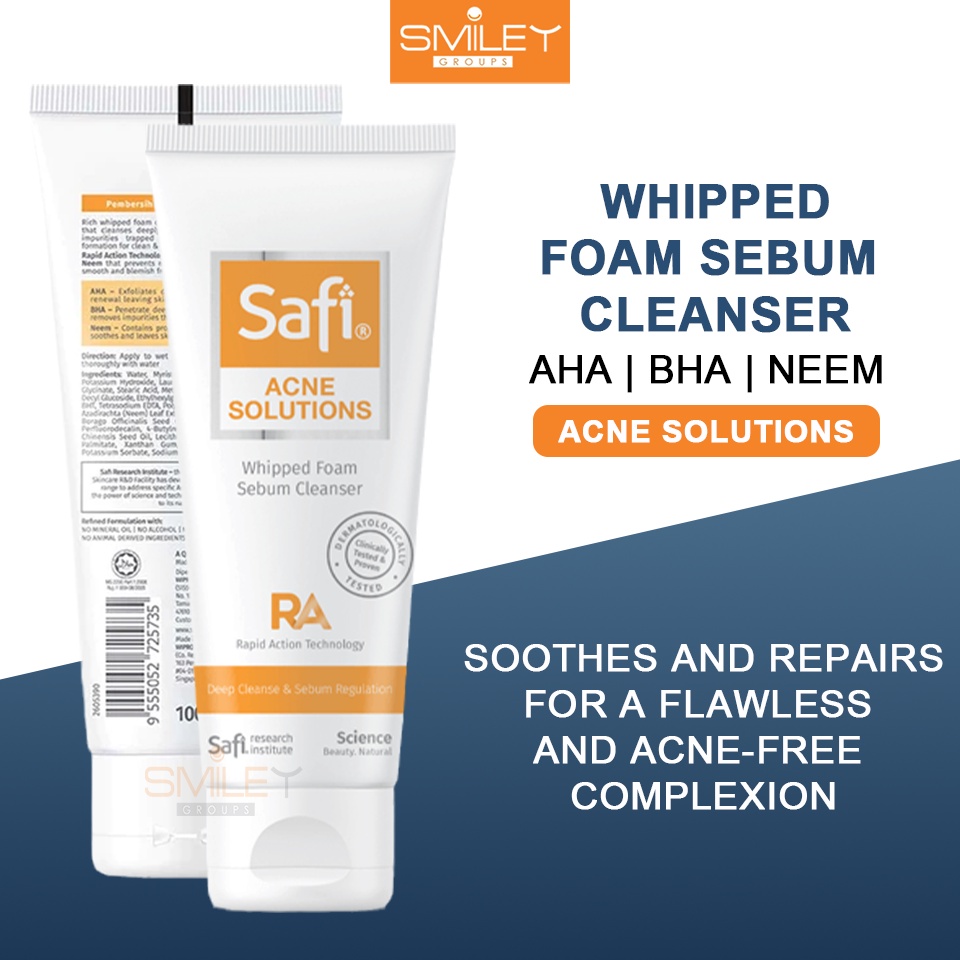 Safi Acne solution Whipped Foam Sebum Cleanser AHA BHA Neem Sooth ...