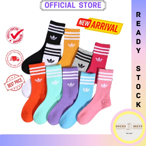 [Socks Mate] Ready Stock AD Colourful Stripe Exercise Running Sport ...