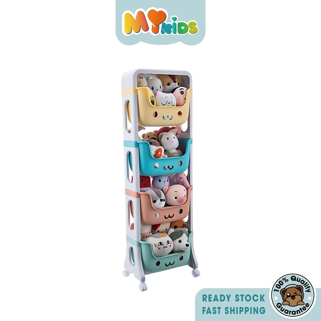 MyKids 4 Layer Children’s Toy Organizer Small Cart Racks Bedroom ...