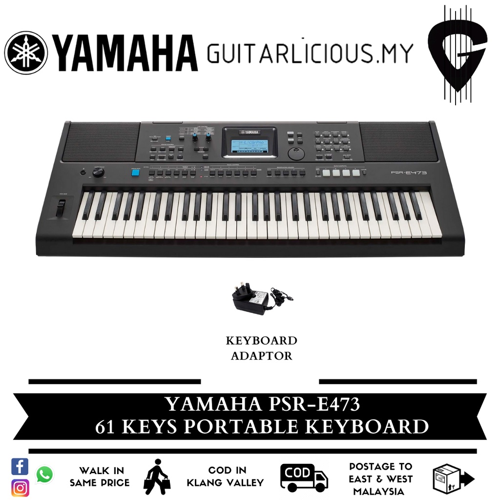 YAMAHA PSR-E473 61 Keys Portable Electric Keyboard - (PSRE473 / PSR E 473 / PRSE ) | Shopee Malaysia