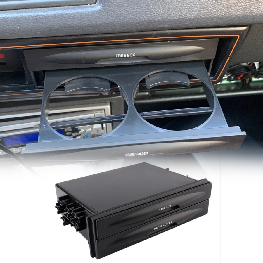 【GMMA】Car Cup Drink Holder Storage Box Organizer Double Din Radio ...