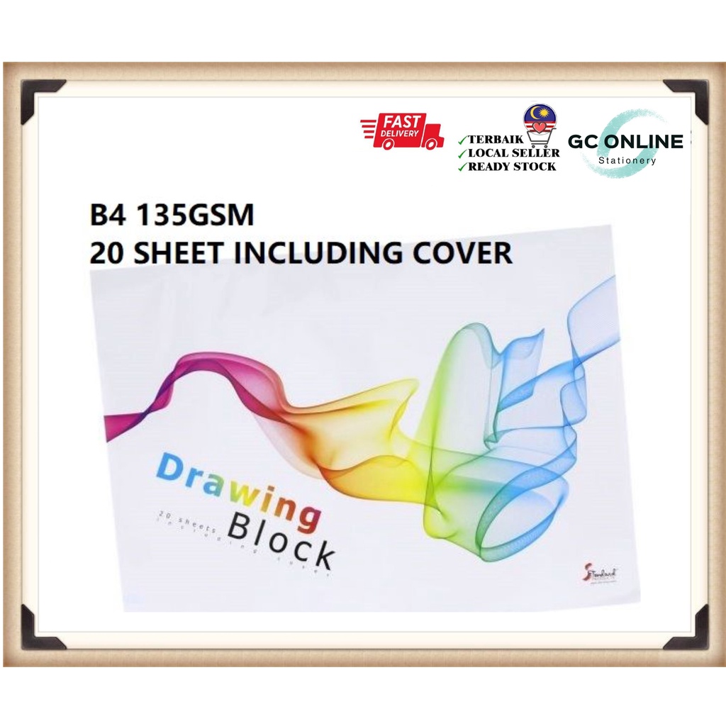 B4 135Gsm 20 Sheets Drawing Block / Buku Lukisan | Shopee Malaysia