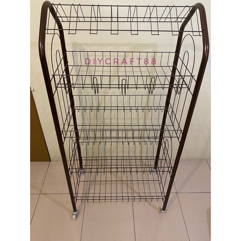 [READY STOCK]Heavy Duty Rak Pinggan Beroda 4 Tingkat | Shopee Malaysia