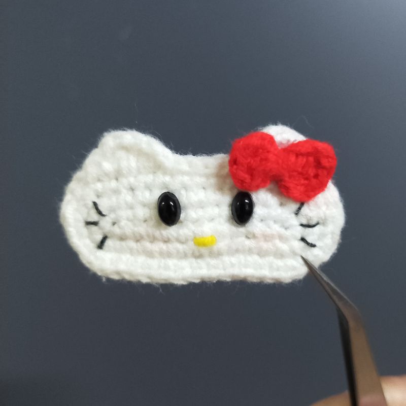 HELLO KITTY HANDMADE CROCHET HAIR PIN | Shopee Malaysia