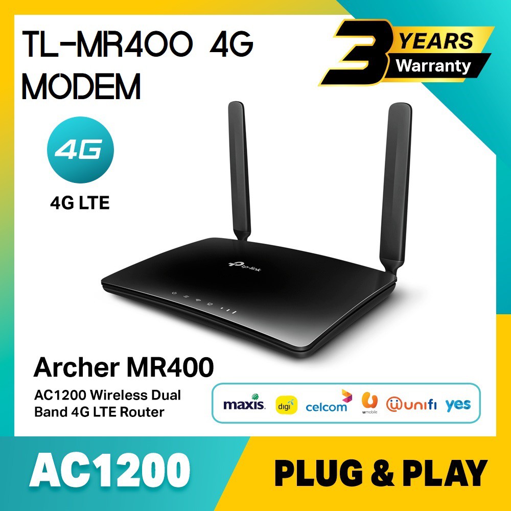 4G MODEM ARCHER TL-MR400 MR6400 TL-MR100 AC1200 Wireless Dual Band 4G ...