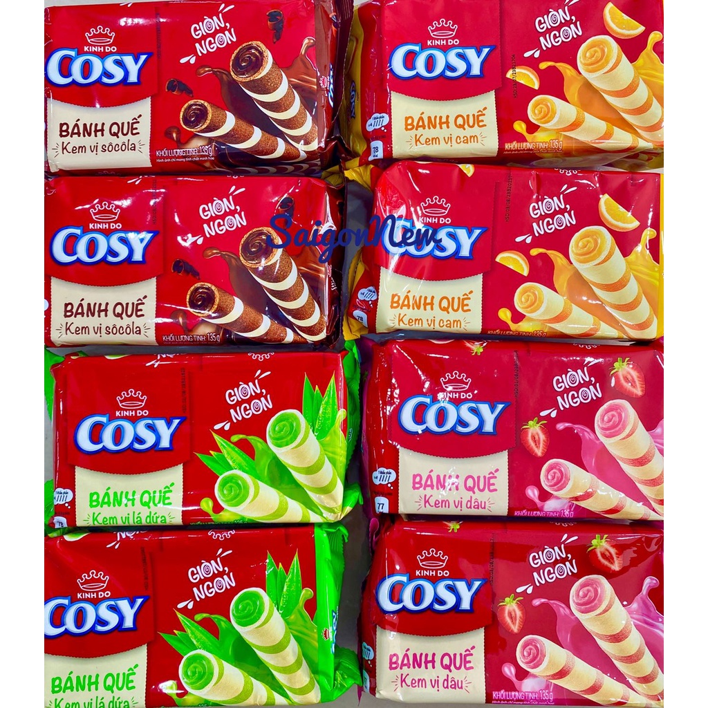Banh Que Cosy Kem 4 Vi Wafer Rolls 4 Flavor 135gr | Shopee Malaysia