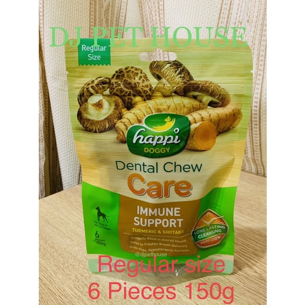 (Promo) Happi Doggy Dental Chew Care Immune Support Turmeric & Shitake ...