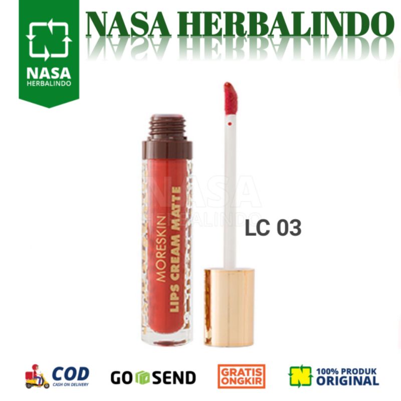 MERAH Lip CREAM NO 03 (LIGHTING RED) MORESKIN LIP MATTE ORIGINAL NASA ...