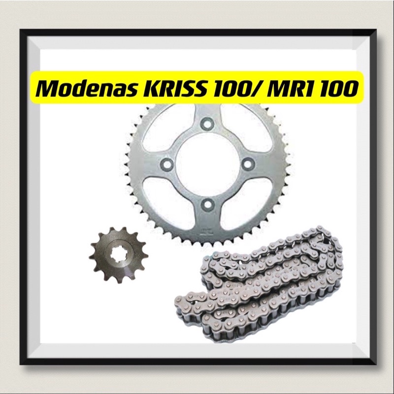 Modenas Kriss 100/ CT100/ Kriss MR1/Kriss100 ( Sprocket & Chain 428 Spoket & Rantai Set 428 ) 1 ...