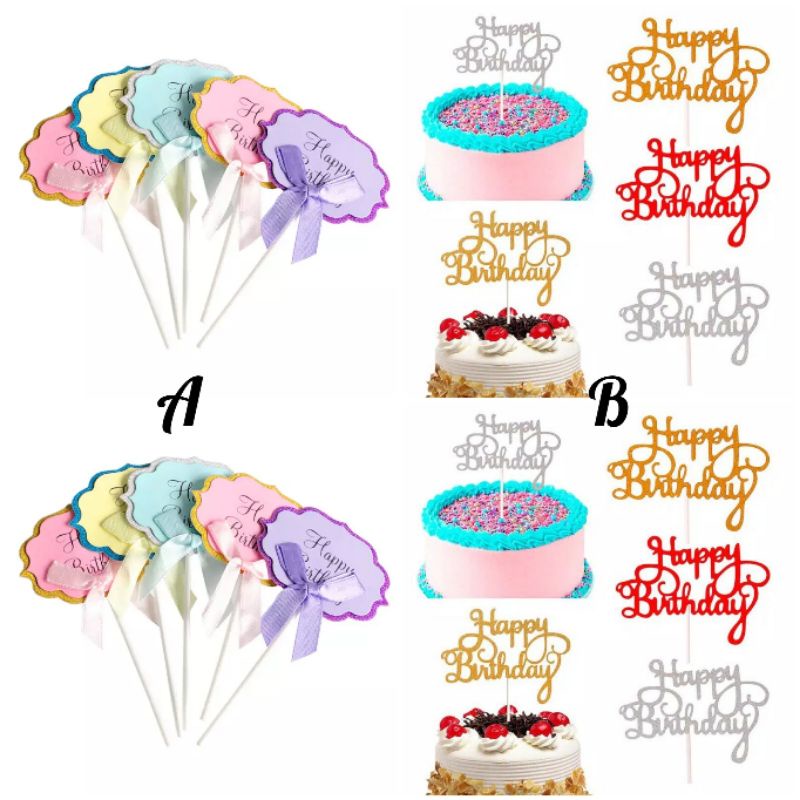 Topper HAPPY BIRTHDAY HBD CAKE DECORATION HAPPY BIRTHDAY TOPPER LARGE ...