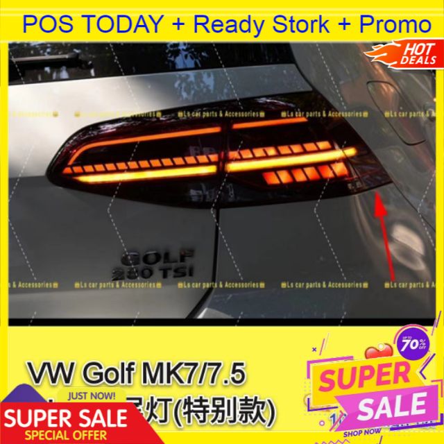 VW Golf MK 7 7.5 TailLamp Led Light bar Tail brake Lamp DRL Turn ...