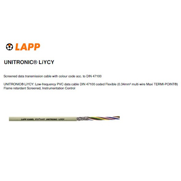 Lapp Kabel Screen Data Cable LiYCY 0.25mm2 2C 0034402, 4C0034404 ...