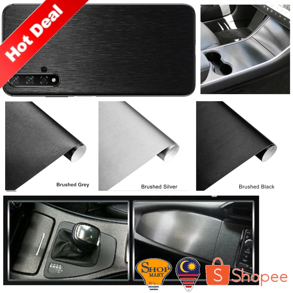 25CM X 100CM MATTE BRUSHED STICKER Vinyl Wrap Stickers Cover Persona Saga BLM FLX Wira Waja Myvi ...