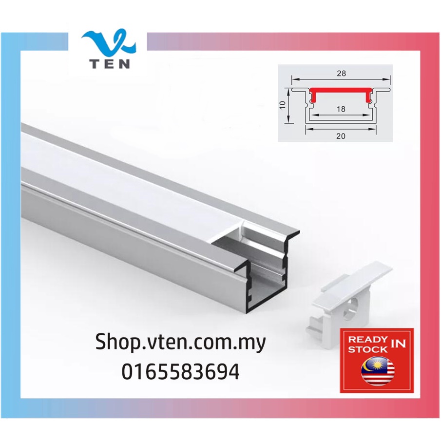 18x10mm Aluminium U Channel For Max 16mm LED Strip Light 1Meter Profile ...
