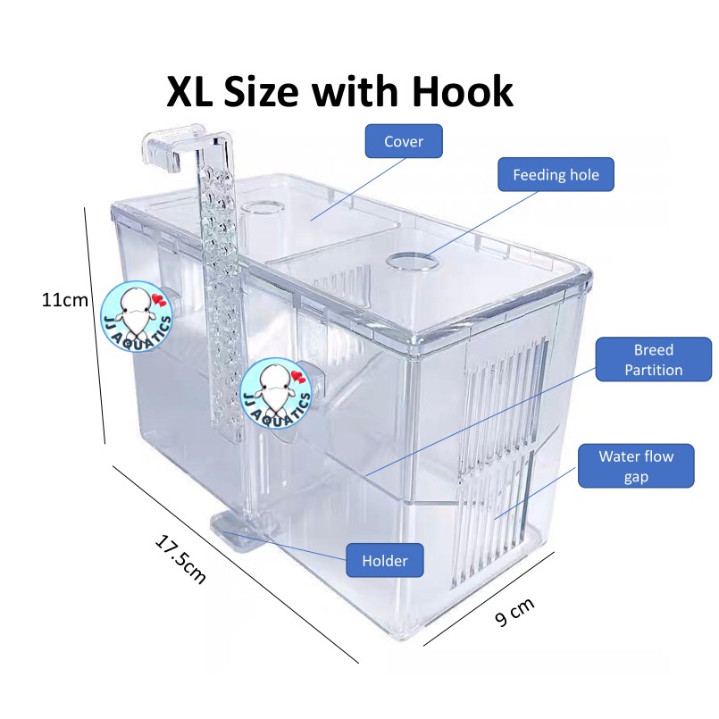 🔥Ready Stock🔥Premium Hook Type Breed Box Aquarium Acrylic Double Layer ...