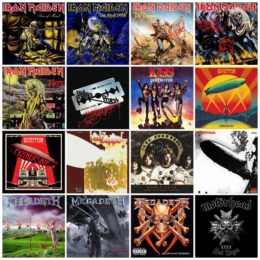 Fridge Magnet (Iron Maiden, Judas Priest, Kiss, Led Zeppelin, Megadeth ...