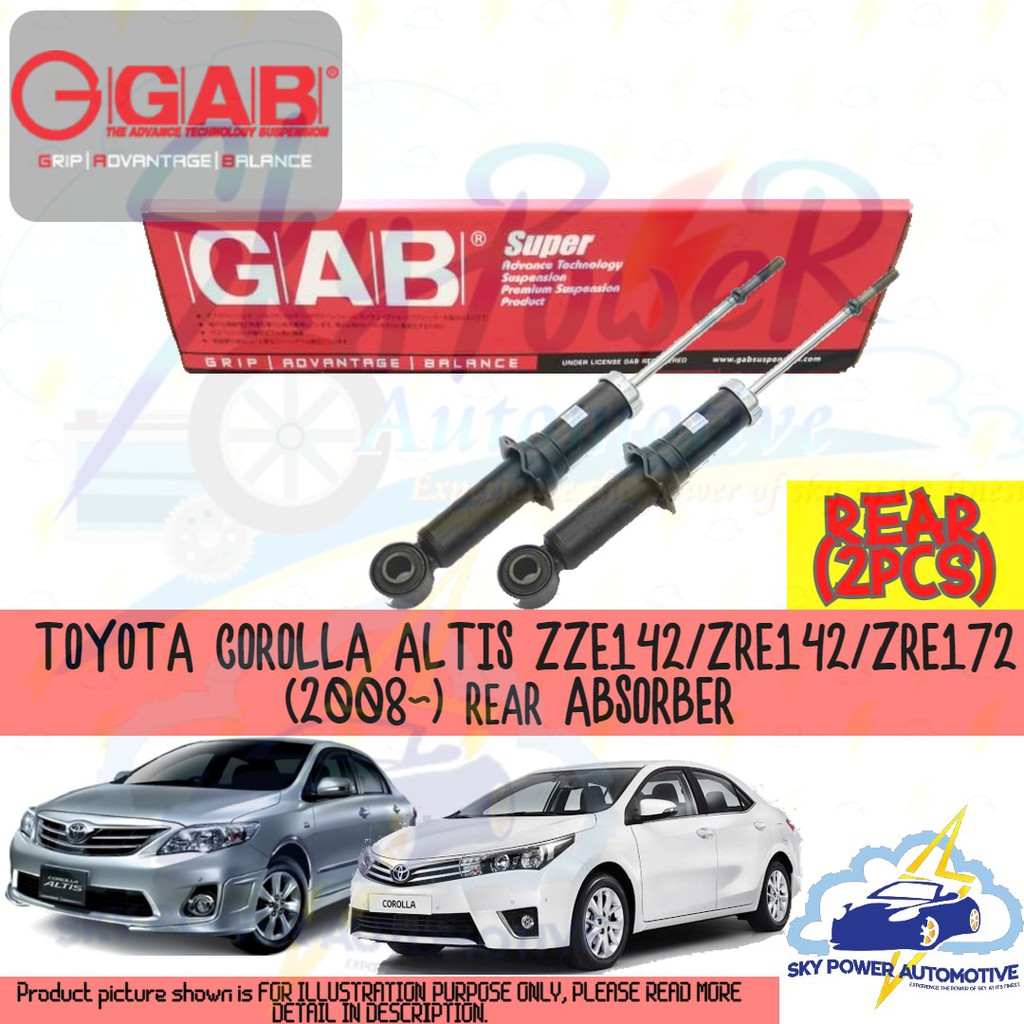 TOYOTA COROLLA ALTIS ZZE142/ZRE142/ZRE172 (2008~) GAB SUPER GAS SHOCK ...