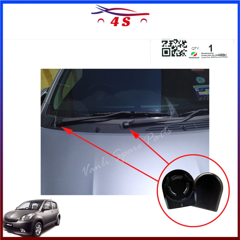 Perodua Genuine Front Wiper Arm Cap (2pcs) for Perodua Alza, Aruz, Axia ...