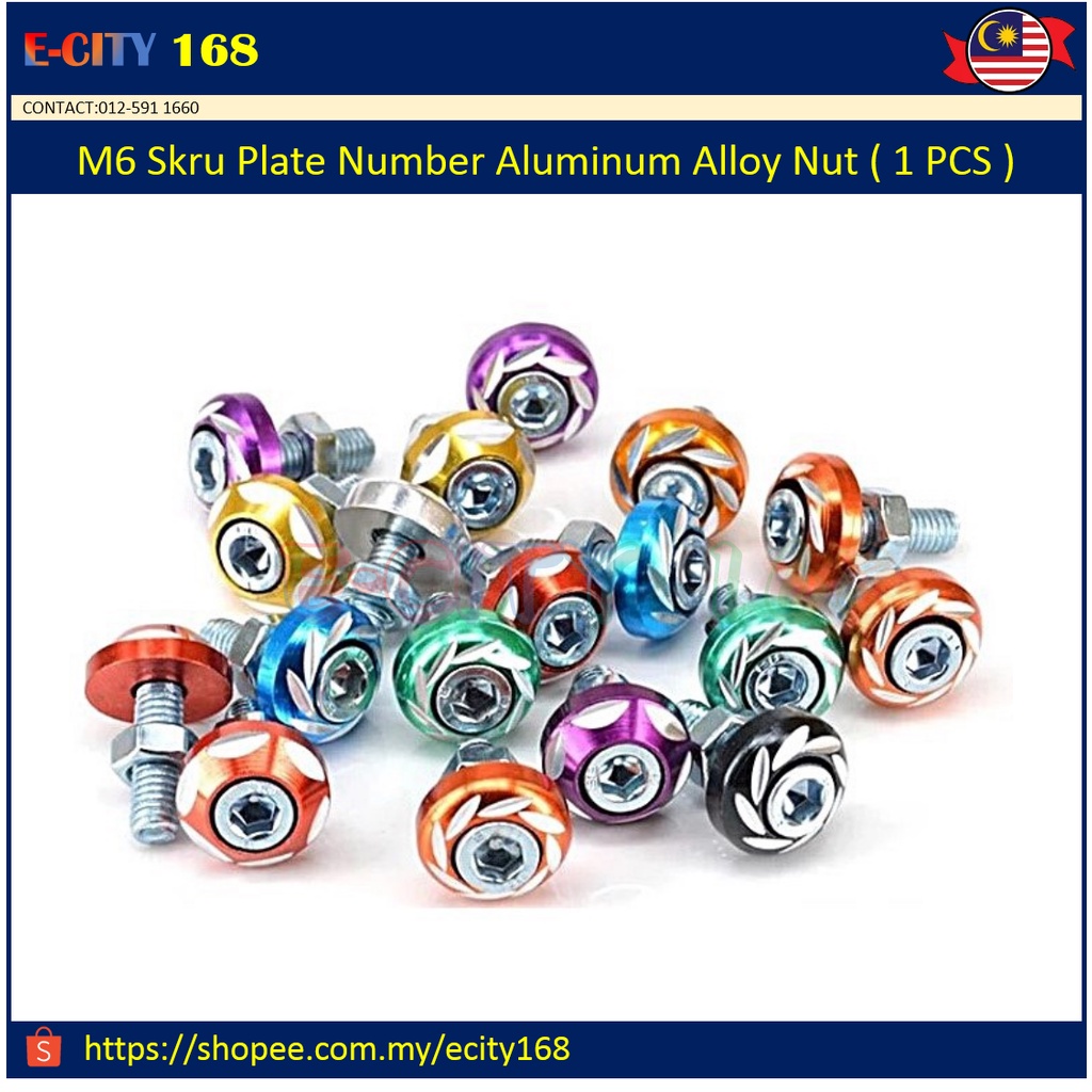 M6 Skru Plate Number Aluminum Alloy Nut ( 1 PCS ) | Shopee Malaysia