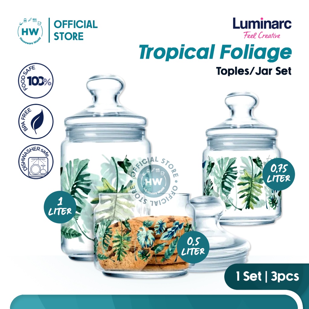 Luminarc Tropical Foliage Jar Set - 3pcs | Shopee Malaysia
