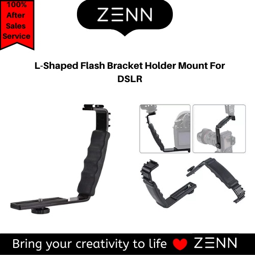 ZENN L-Shaped Flash Bracket Holder Mount For DSLR/Smartphone🌟L型托架🌟 ...