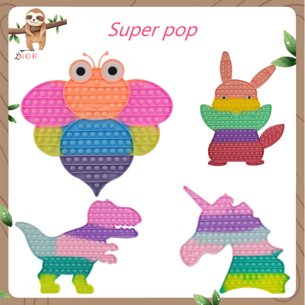 Big Size Colorful Pop It Unicorn Push Bubbles Fidget Toy Jumbo Pop It ...