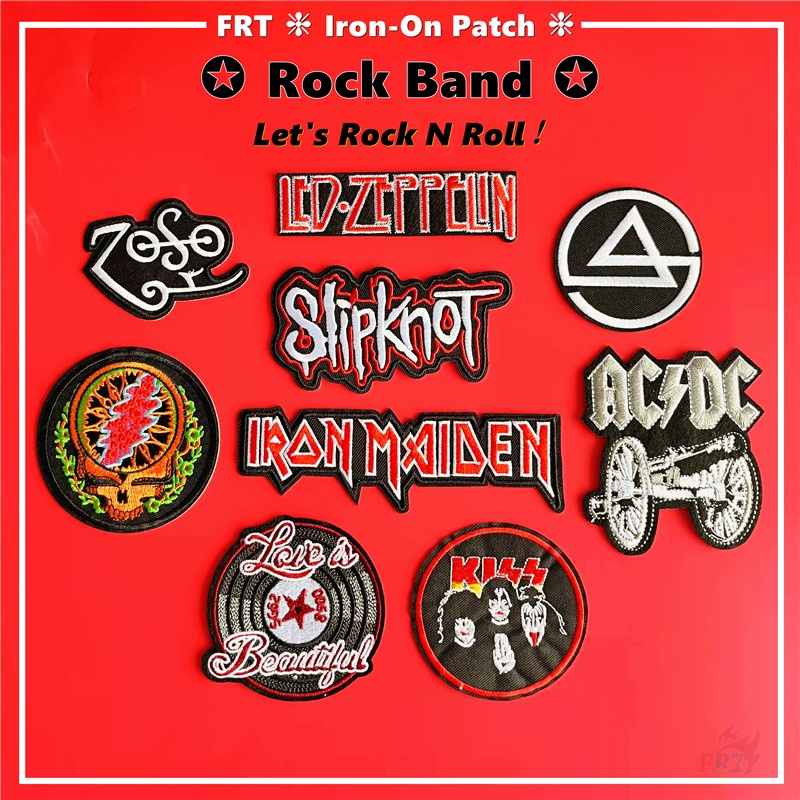 ☸ Rock Band - Let's Rock N Roll Iron-on Patch ☸ 1Pc Hiphop DIY Sew on ...