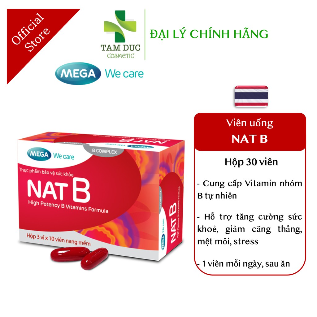 Nat B pills - Mega We Care [Box of 30 pills] - Supplement Vitamin B ...