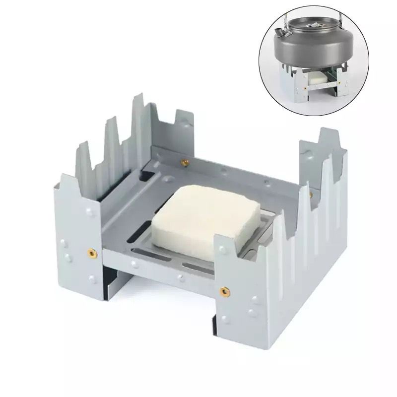 TABLET MINI CAMPING POCKET STOVE Portable Foldable Alcohol Wax Stove ...