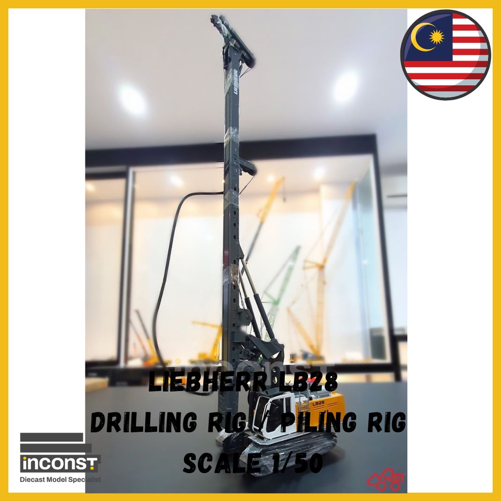 NZG Liebherr LB28 Drilling Rig / Piling Rig - Ori Yellow/Black ...