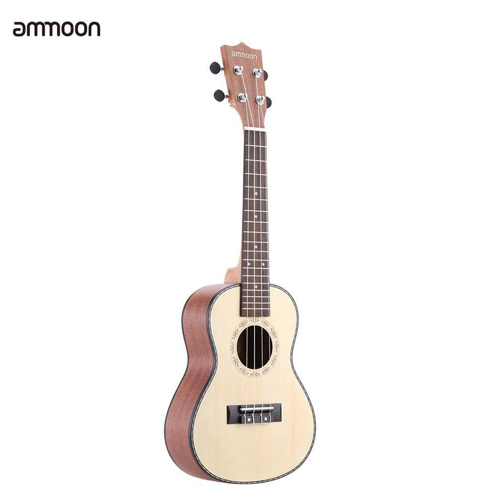 ammoon 24 Spruce Sapele Ukulele Rosewood Fretboard 4 Strings Musical ...