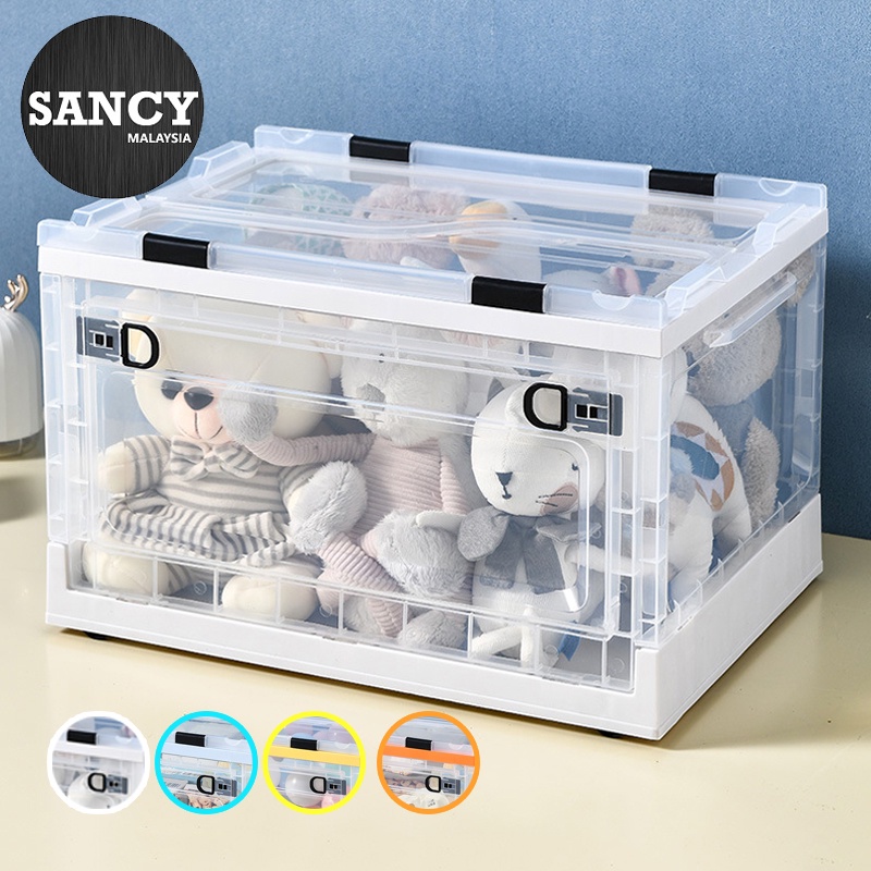 SANCY Foldable Storage Stackable Transparent Stationary Cosmetics ...