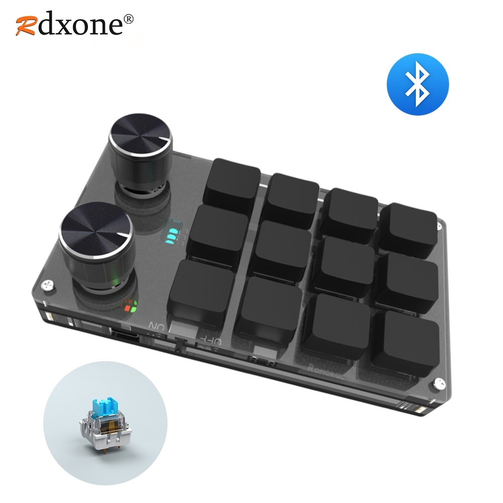 Rdxone Programming Macro Keyboard Custom Knob Keyboard 12 Key 2 Knob ...