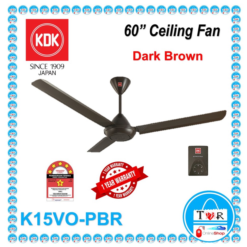 Khind CF618B Ceiling Fan 60" Black Colour / Kipas Ceiling KDK K15VO-PBR ...