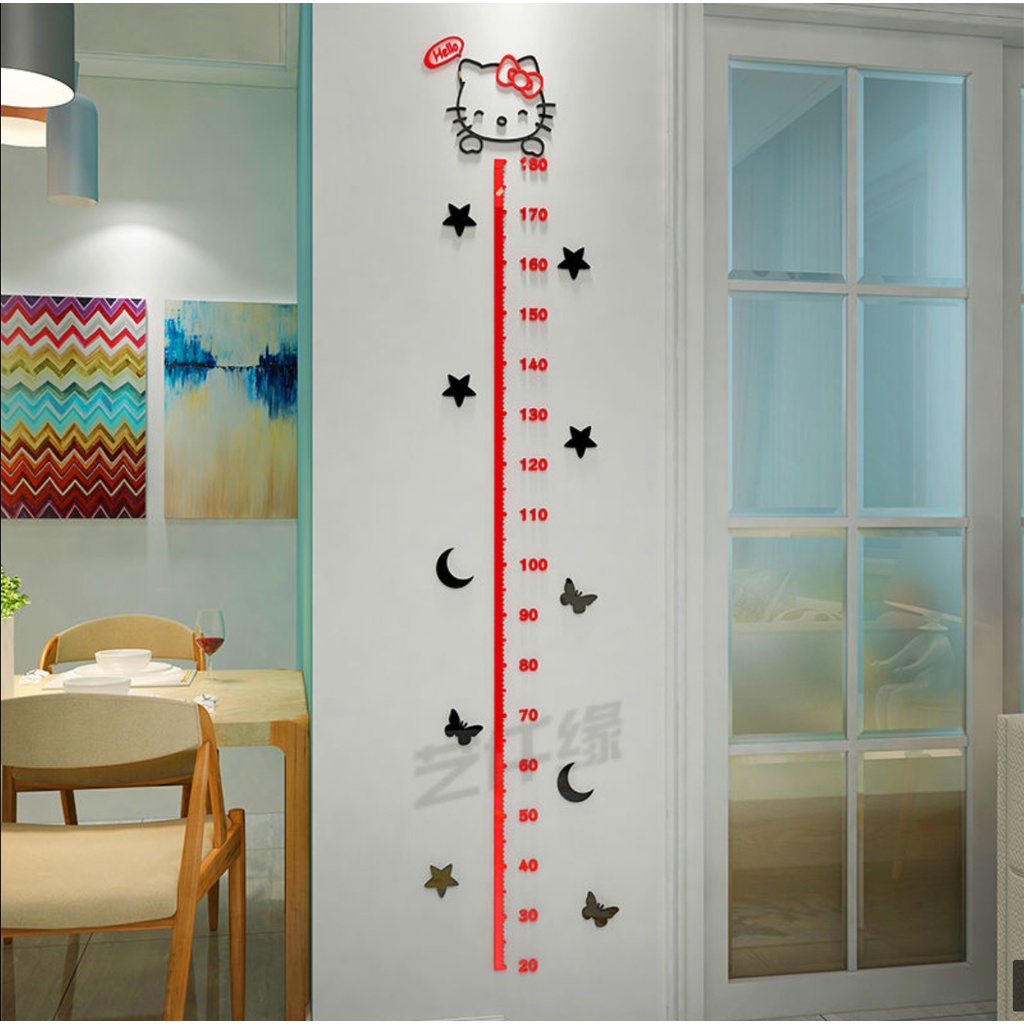 Height Measure Sticker 3D Doraemon Hello Kitty Mickey Cartoon Pattern ...