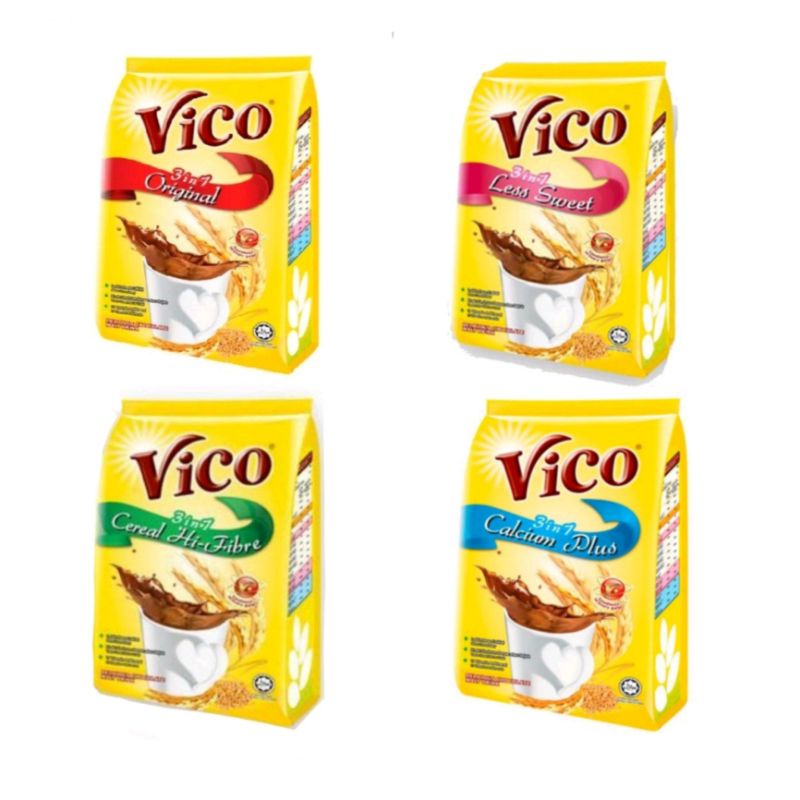 VICO Chocolate Malt Drink 3in1 3 in 1 18' Original / 15' Less Sweet ...