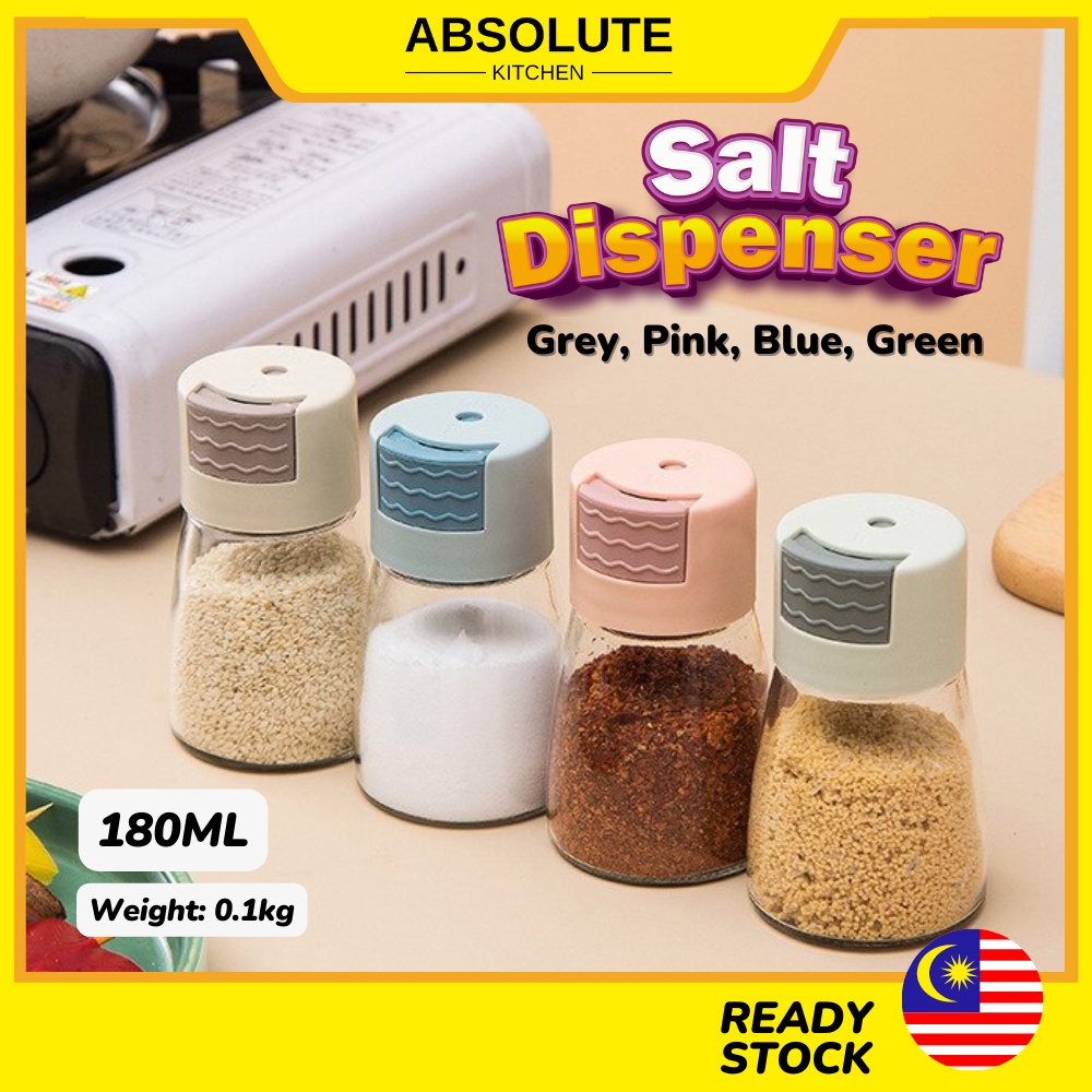READY STOCK🇲🇾 Salt Dispenser (180ML) Salt Press Bottle 1 Press 0.5g Spice Sugar Pepper Seasoning ...