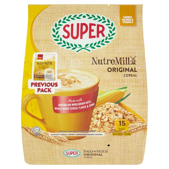 Super 3 in 1 NutreMill Original Instant Cereal Drink (15 sachets x 28g ...