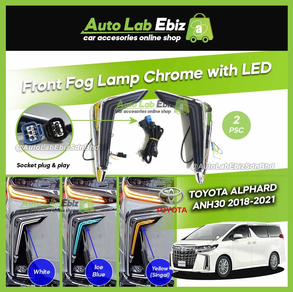 Toyota Alphard ANH30 2018-2020 Front Fog Lamp Chrome DRL Daytime ...