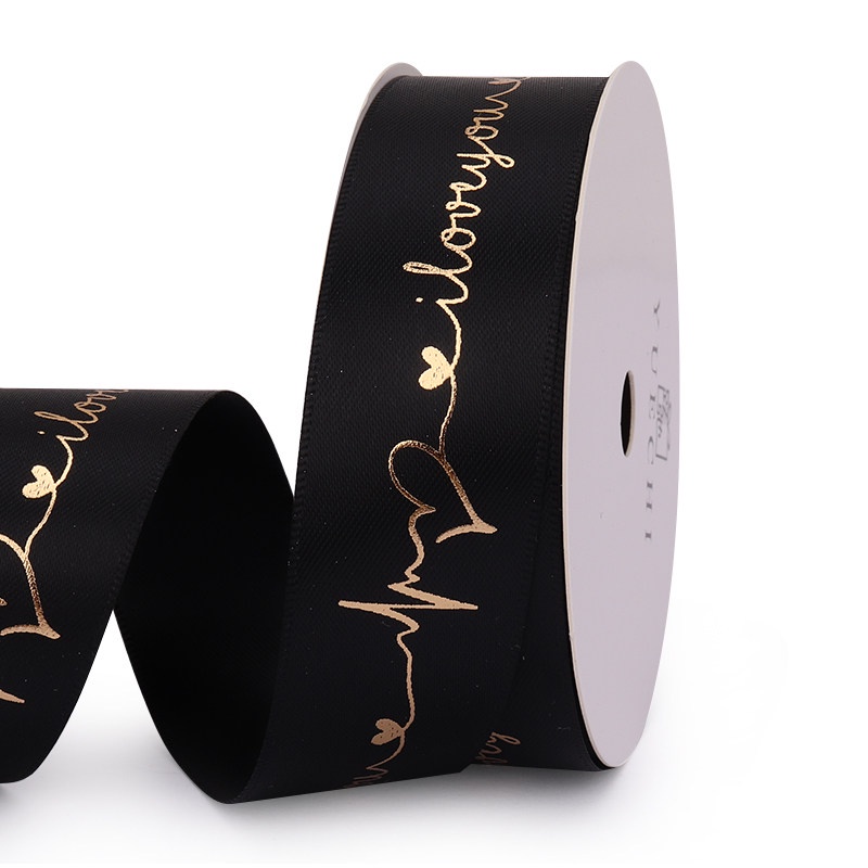 9.1m/roll black gold ribbon birthday cake wrapping ribbon | Shopee Malaysia