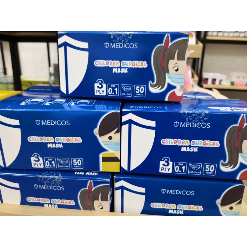 [Ship from Melaka] Medicos / Mplus Child Kids Hijab / Earloop 3ply ...