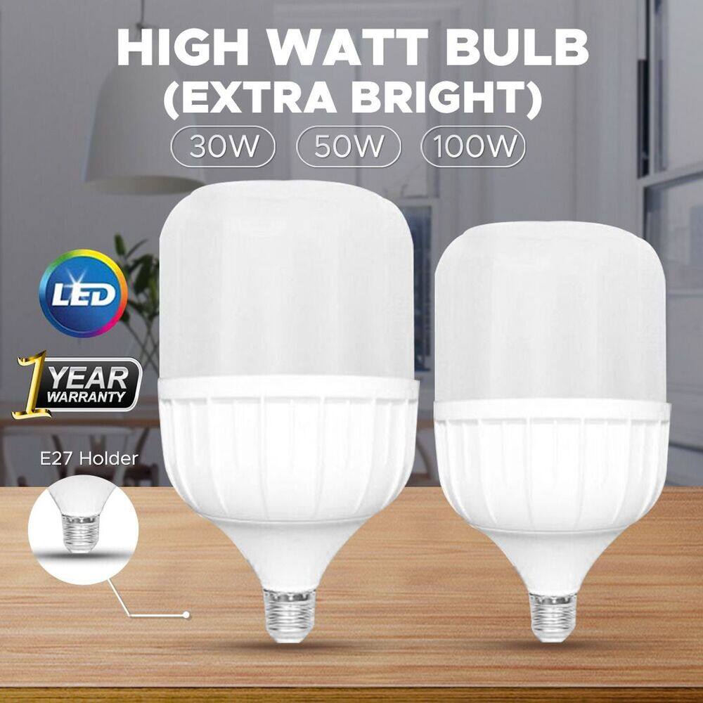 30W/50W/100W E27 HIGH WATTAGE LED BULB 240V EXTRA BRIGHT LED LAMP BULB ...