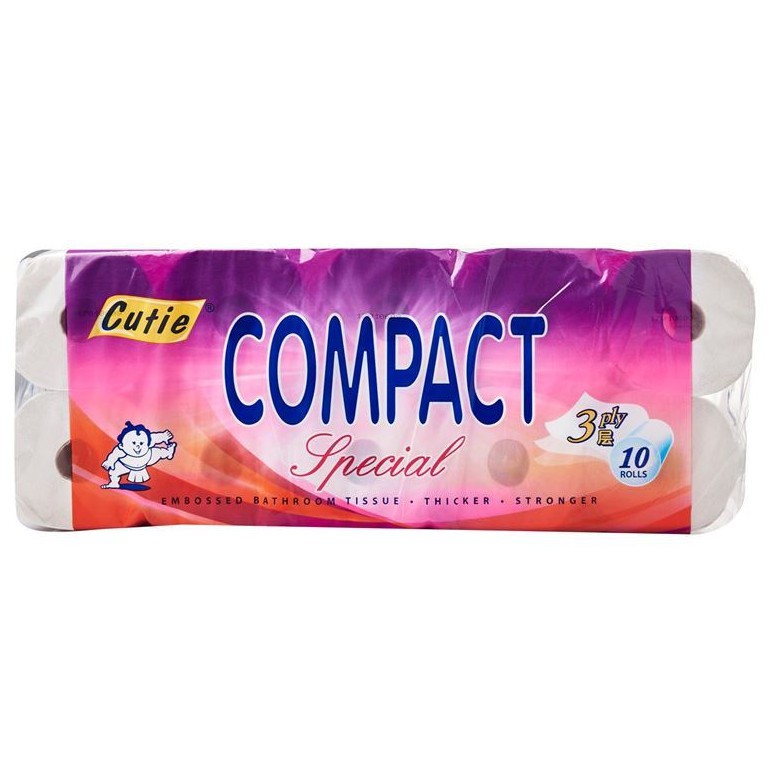 🔥Cutie Compact Toilet Tissue - 2 Ply / 3 Ply (10 Rolls)🔥 | Shopee Malaysia