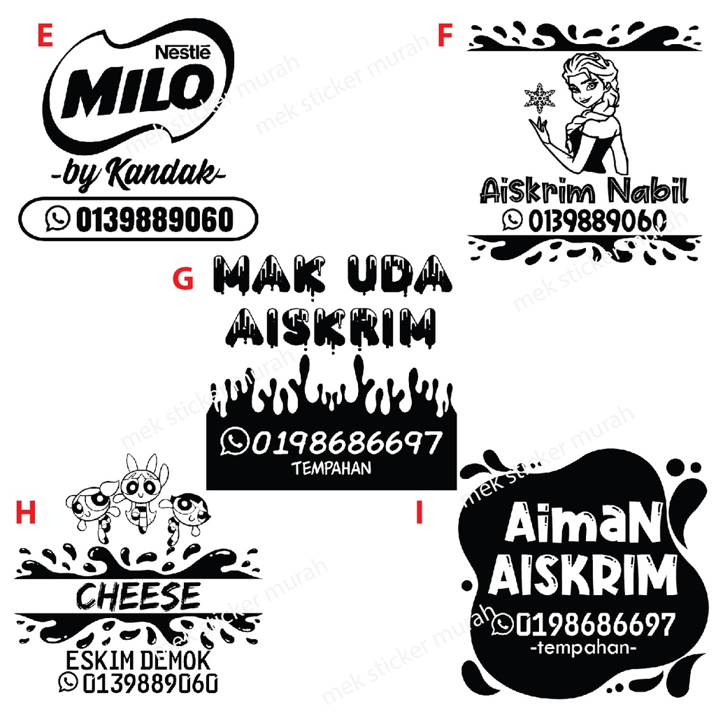 108pcs STICKER AISKRIM MALAYSIA KARTUN 2023 | Shopee Malaysia