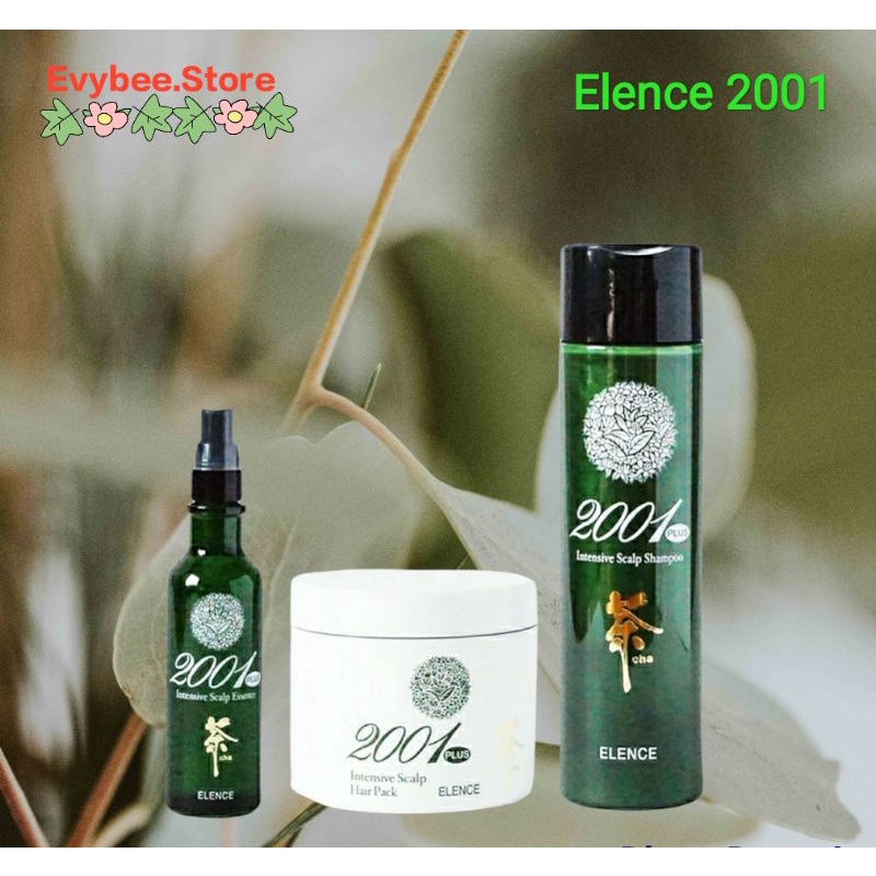 Elence Green Tea Intensive Scalp Shampoo 320ml + Intensive Scalp Hair Pack 240g + Intensive ...