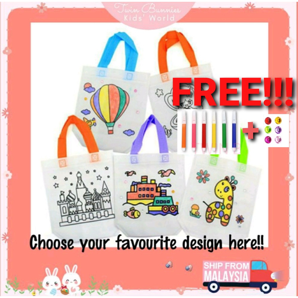 TB Art and Craft DIY Bag Colouring Bag Drawing Bag Goodies Bag Painting ...