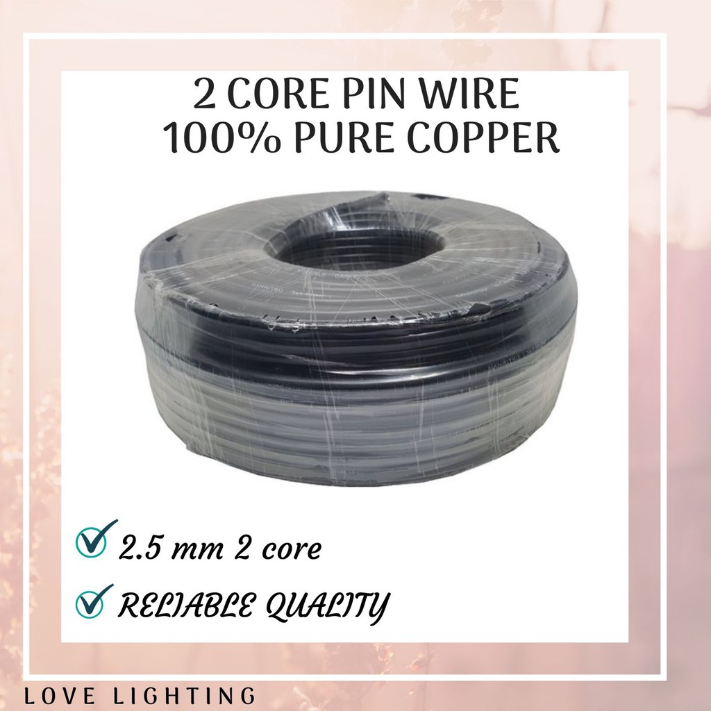 💖1 UNIT X 1 METER 2 PIN WIRE / 2.5MM 2 CORE / WAYAR 💖 | Shopee Malaysia
