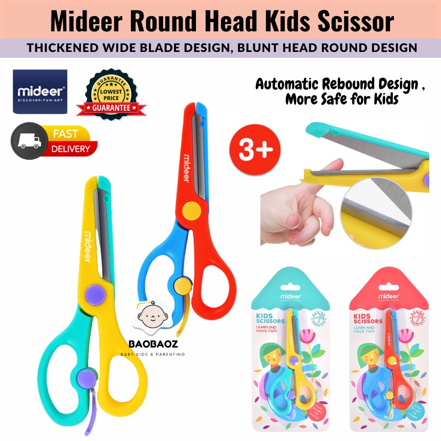 Mideer Round Head Kids Scissor for Kids Children | Shopee Malaysia