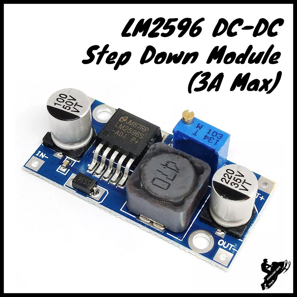 LM2596 Adjustable DC-DC Voltage Buck Converter Step Down Power Supply Module (3A Max) | Shopee ...